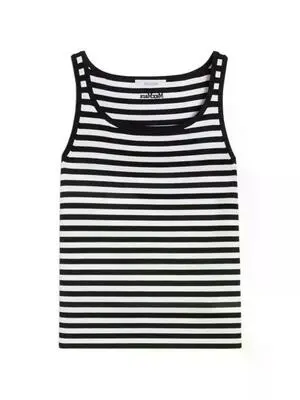 Max Mara Striped Trim Top - Black