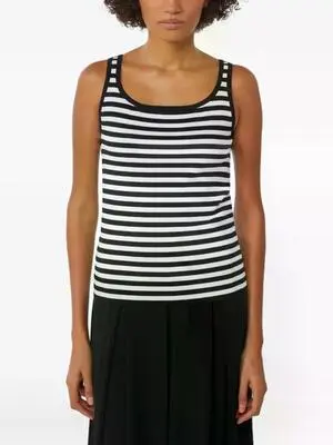 Max Mara Striped Trim Top - Black