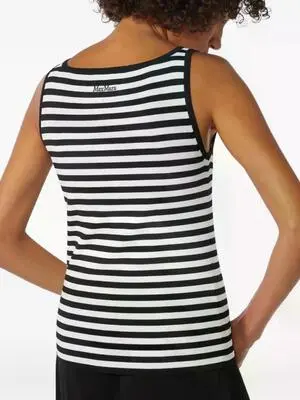 Max Mara Striped Trim Top - Black