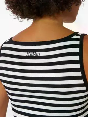 Max Mara Striped Trim Top - Black