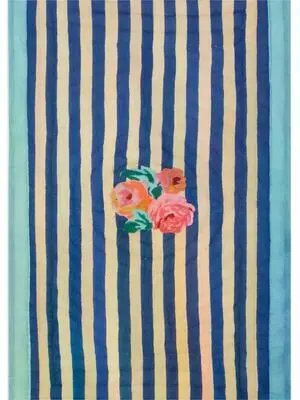 LISA CORTI Striped Reversible Blanket