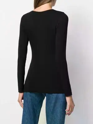 Majestic Filatures Fitted Long Sleeve Top - Black