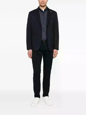 Emporio Armani Logo-plaque Trousers - Blue