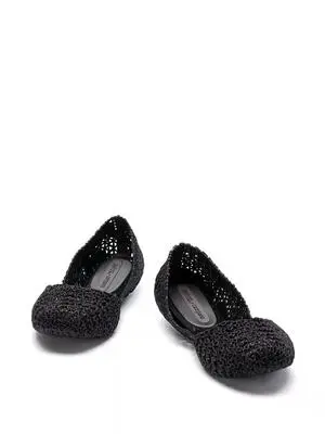 Melissa Campana Papel Caged Ballet Flats - Black