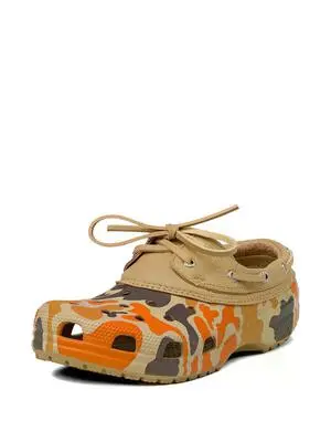 CROCS Camouflage-printed Clogs With Tie Detail - Neutrals