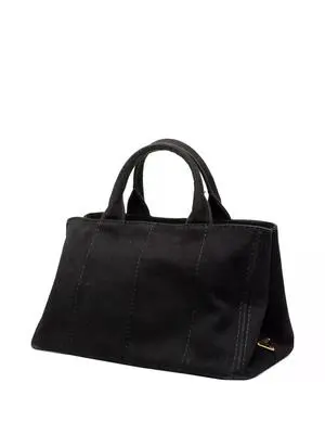 Prada Canvas Canapa Logo Satchel - Black