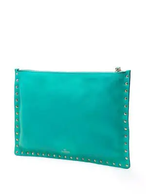 Valentino Garavani Leather Rockstud Clutch Bag