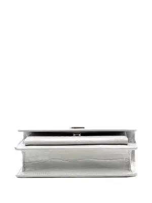 Saint Laurent Mini Croc Embossed Leather Monogram Sunset Wallet On Chain