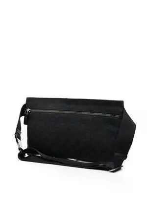 Gucci Gg Canvas Double Pocket Belt Bag - Blue