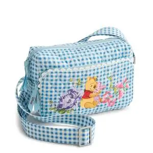 VERA BRADLEY Disney Becker Camera Bag Crossbody In Winnie The Pooh Springtime Gingham - Blue