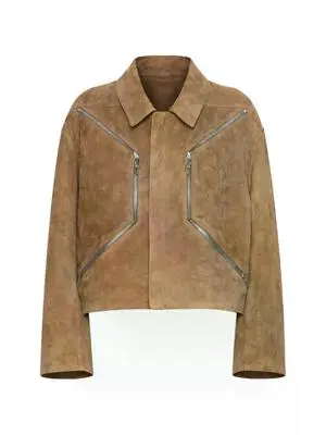 Rick Owens Heizer Mac Zipped Leather Coat