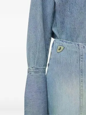 LOIS Wilson Logo-patch Denim Maxi Skirt