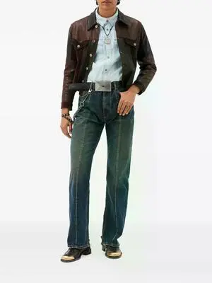 Versace Distressed Straight Leg Jeans