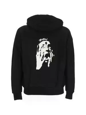 JAWS Graphic Print Zip-up Hoodie