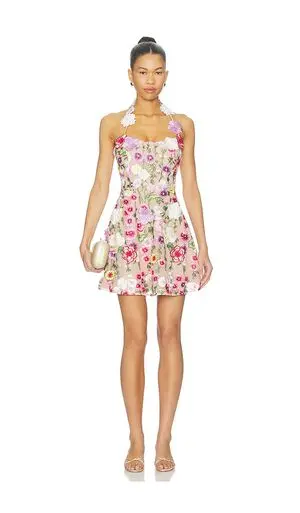 ELLIATT Neve A Line Mini Dress In Pink - Nude Multi Floral