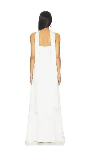 ELLIATT Strapless Gown With Scarf Detail - White