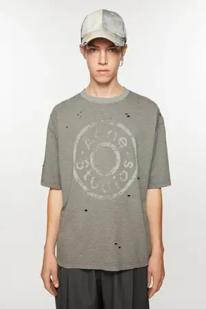 Acne Studios Distressed Logo T-shirt - Moss Green