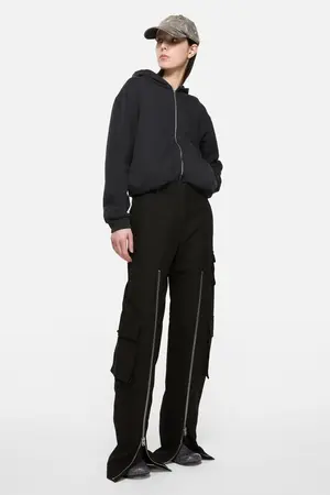 Acne Studios Layered Satin Trousers - Black