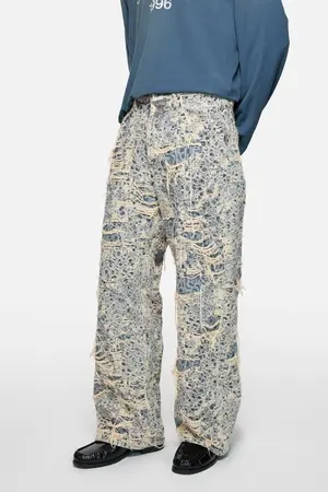 Acne Studios Loose Fit Jeans 1981 Distressed Monogram