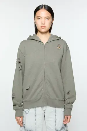 Acne Studios Distressed Zip-up Hoodie