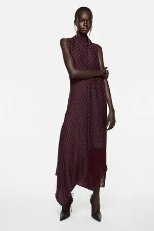 Acne Studios Silk Tunic Dress - Burgundy