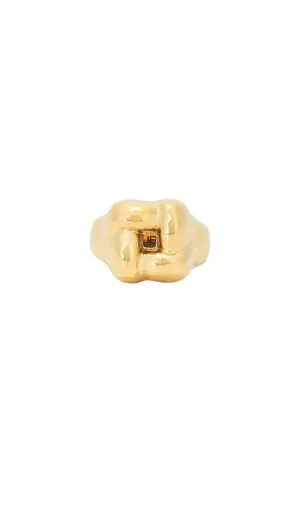 Jenny Bird Woven Square Ring In Metallic Gold - High Polish Gold