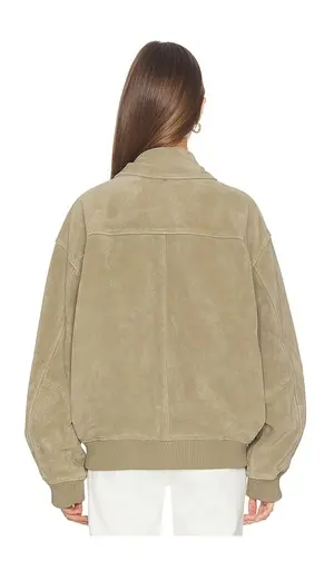 Citizens Of Humanity Vivienne Suede Bomber Jacket - Deep Olive