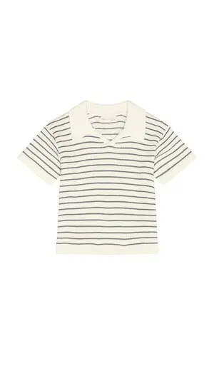 RYLEE + CRU Knit Polo - Marine Stripe