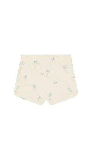 RYLEE + CRU Swim Trunk In Ivory - Palms