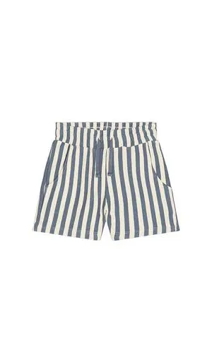 RYLEE + CRU Relaxed Short In White - Marine Stripe