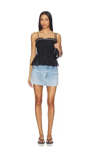 Alice + Olivia Alessia Lace Ruffle Crop Top