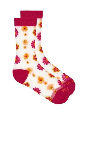 MOTHER The Step Up Socks In Pink - Garden