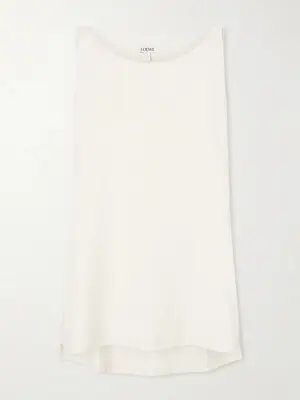 Loewe Anagram Embroidered Ribbed-knit Tank Top - Neutrals