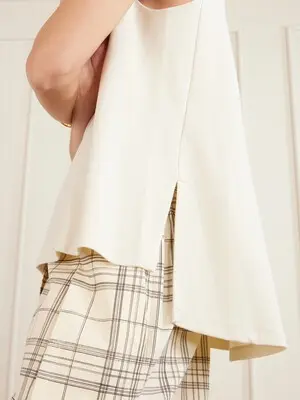 Loewe Anagram Embroidered Ribbed-knit Tank Top - Neutrals