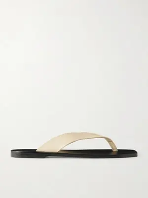 A.emery Kinto Leather Flip Flops Neutrals