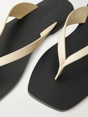 A.emery Kinto Leather Flip Flops - Neutrals