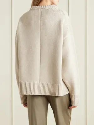 THE ROW Ophelia Oversized Wool And Cashmere Blend Sweater - Neutrals
