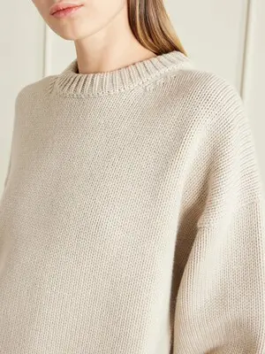 THE ROW Ophelia Oversized Wool And Cashmere Blend Sweater - Neutrals