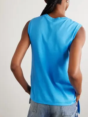 JW Anderson Tie-detailed Embroidered Tank - Blue