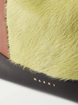 Marni Pod 2.0 Leather And Calf Hair Shoulder Bag - Multi