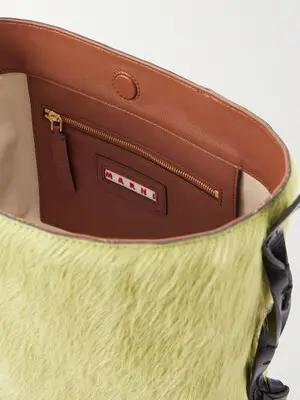 Marni Pod 2.0 Leather And Calf Hair Shoulder Bag - Multi