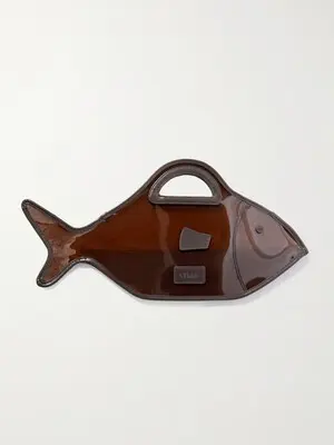 Staud Cleo Leather-trimmed Pvc Tote - Brown