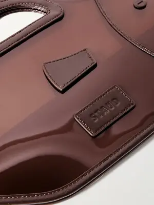 Staud Cleo Leather-trimmed Pvc Tote - Brown
