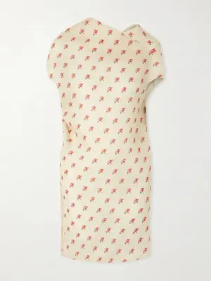 Khaite Floral-print Silk-organza Mini Dress - Pink