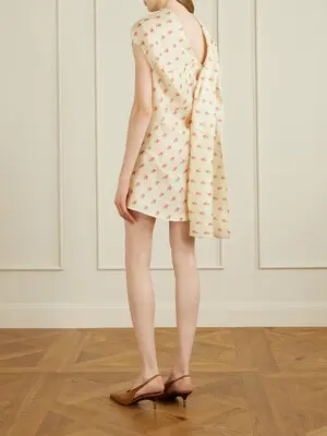Khaite Floral-print Silk-organza Mini Dress - Pink