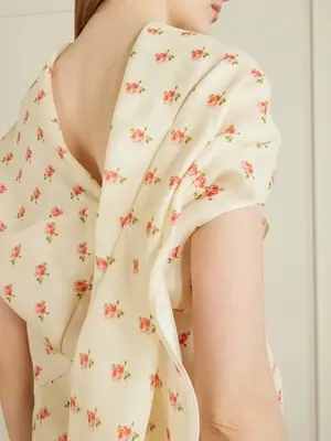 Khaite Floral-print Silk-organza Mini Dress - Pink