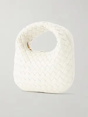 Bottega Veneta Baby Veneta Intrecciato Leather Shoulder Bag - White