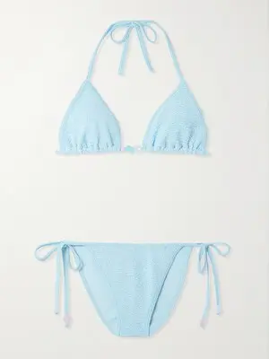 Hunza G Gina Bead-embellished Bikini - Blue