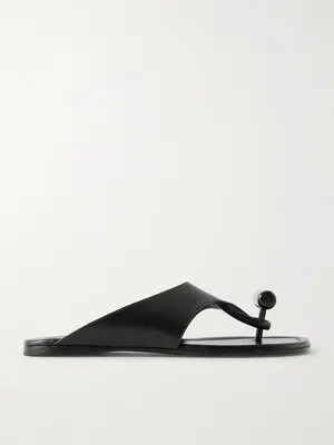Loewe Toggle Leather Slides - Black