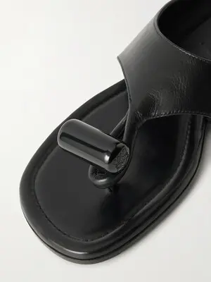 Loewe Toggle Leather Slides - Black